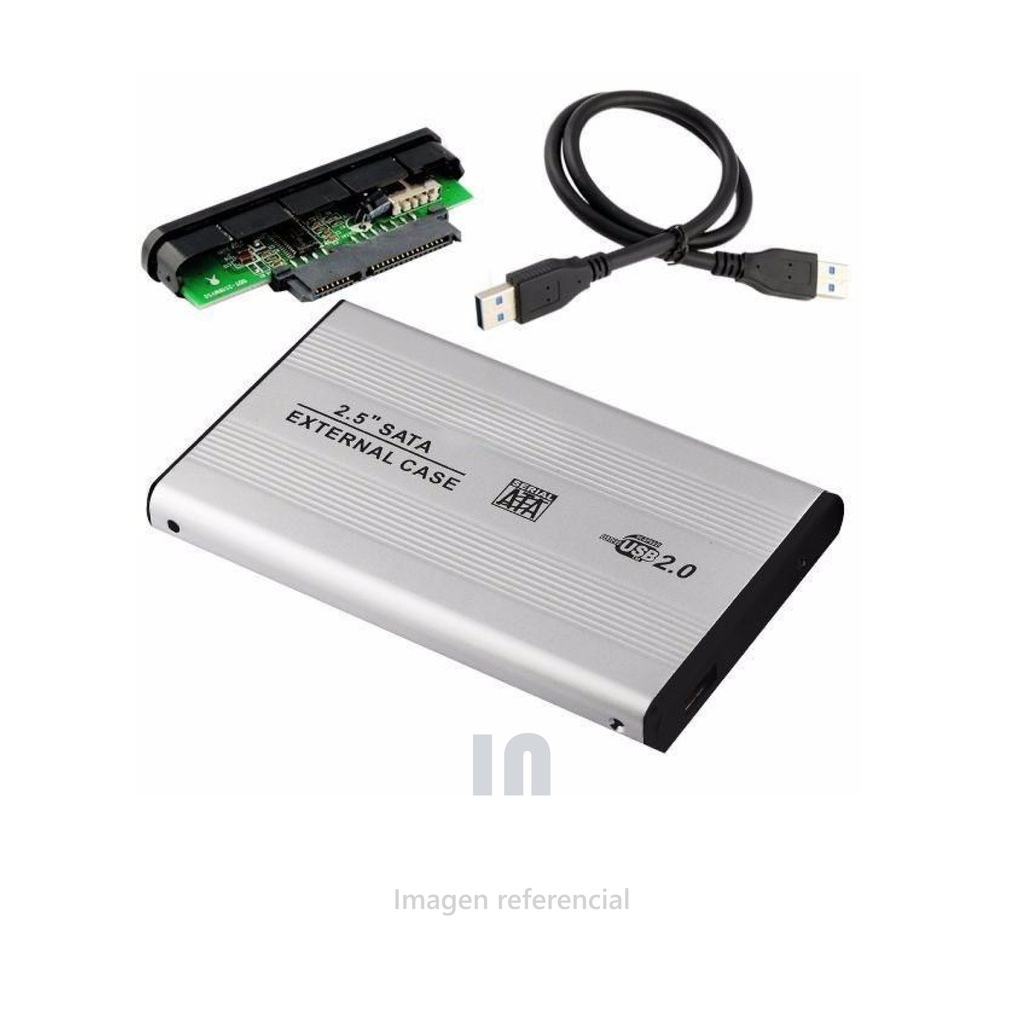 Rack case hdd de 2.5 pulg de aluminio, external case, usb 2.0, hasta 1000gb, plateado. | Infiniti